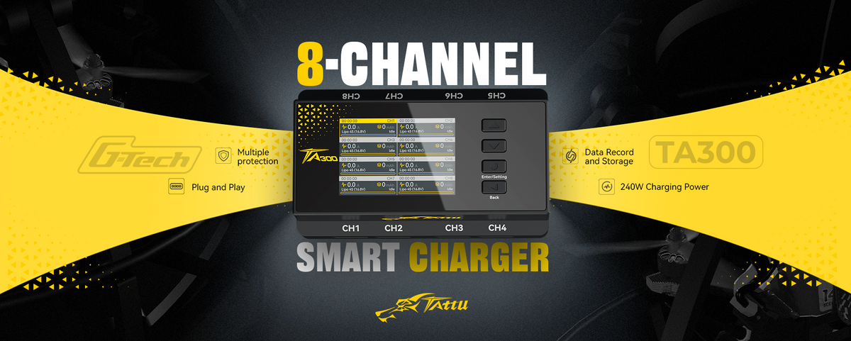 New Release | TATTU TA300 — 8-Channel Smart Charger for Drone Soccer B ...