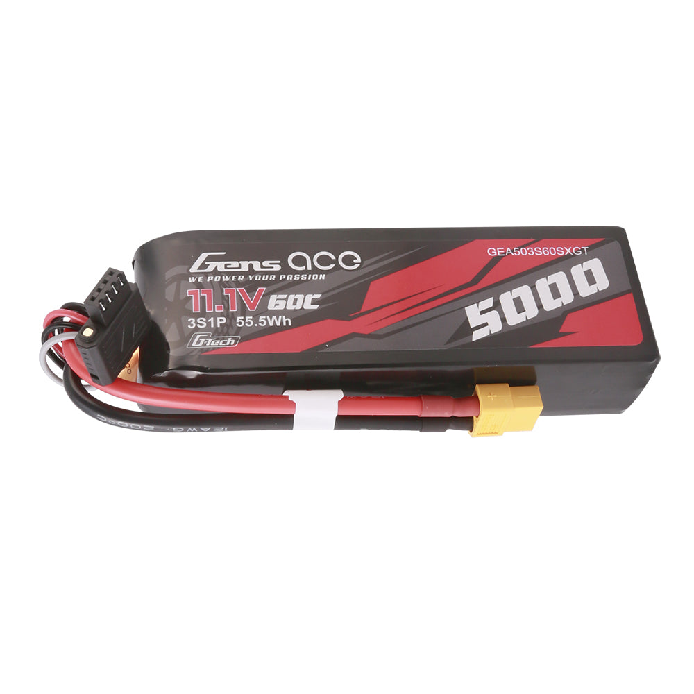 Gens ace G-Tech 5000mAh 11.1V 60C 3S1P Lipo With XT60 Plug – Genspow GmbH